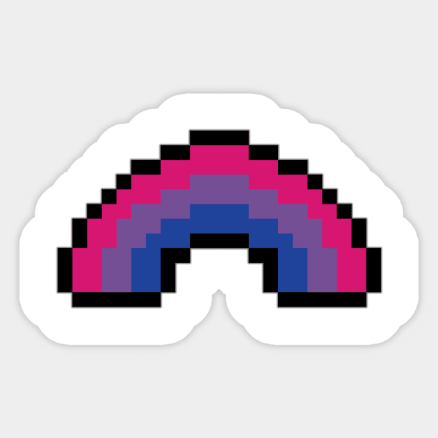Pixel Rainbow Design in Bisexual Pride Flag Colors - Bisexual Pride - Sticker | TeePublic